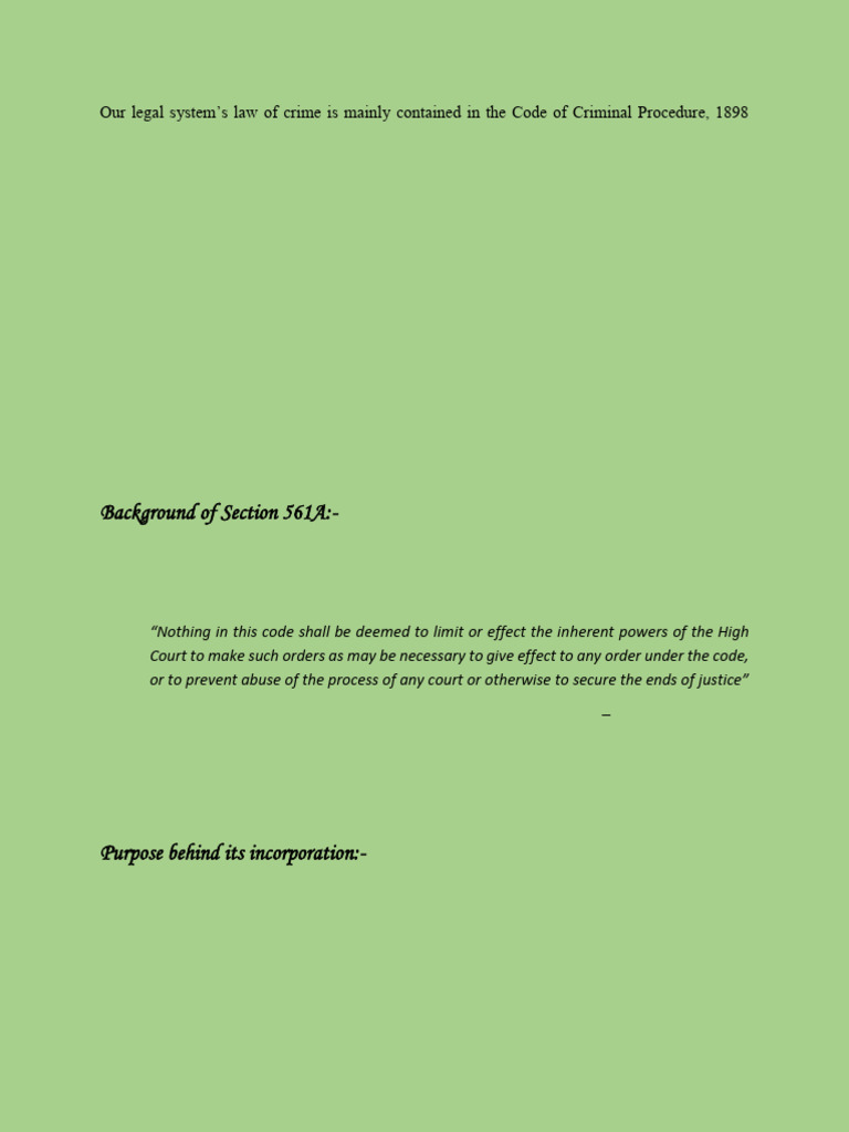 Section 561A of The CRPC 1898 and The Cr-36370483 | PDF | Judiciaries | Common Law