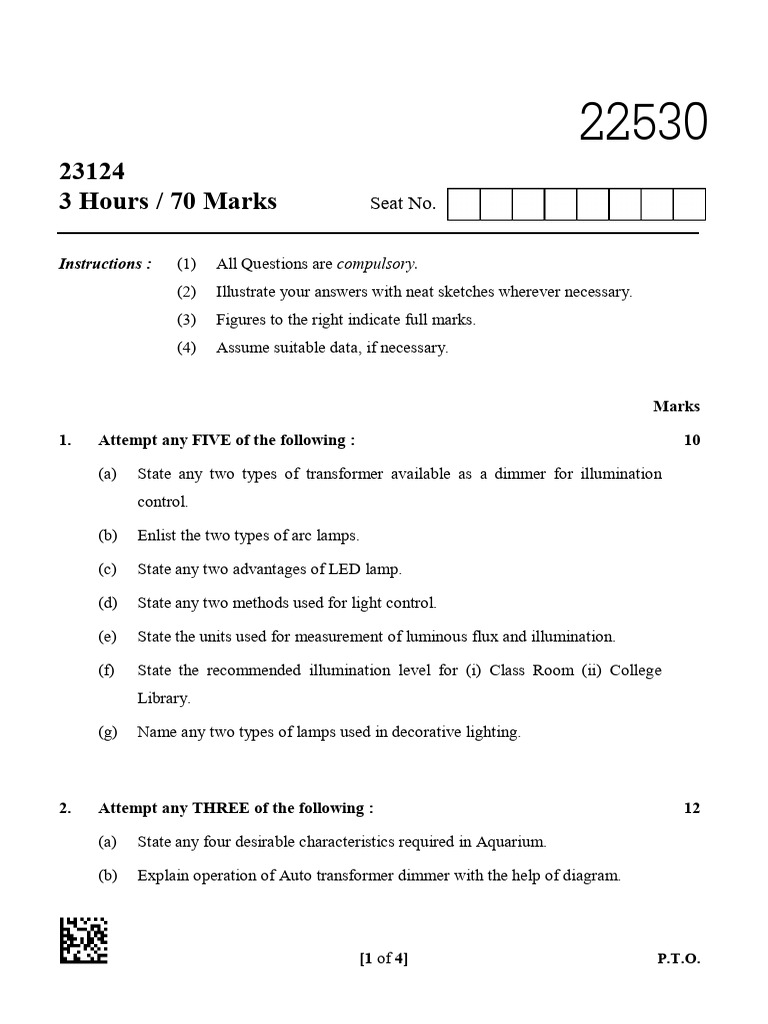 2023 Winter Question Paper (Msbte Study Resources) | PDF | Lighting | Light Emitting Diode