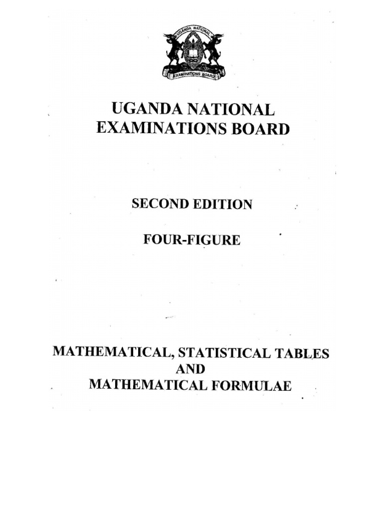 Uneb Maths Tables | PDF