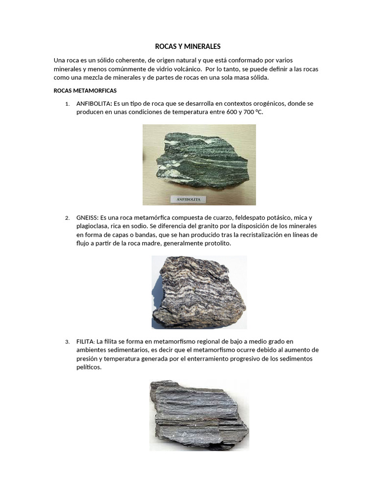 Rocas y Minerales | PDF | Roca sedimentaria | Ciencia y matemáticas