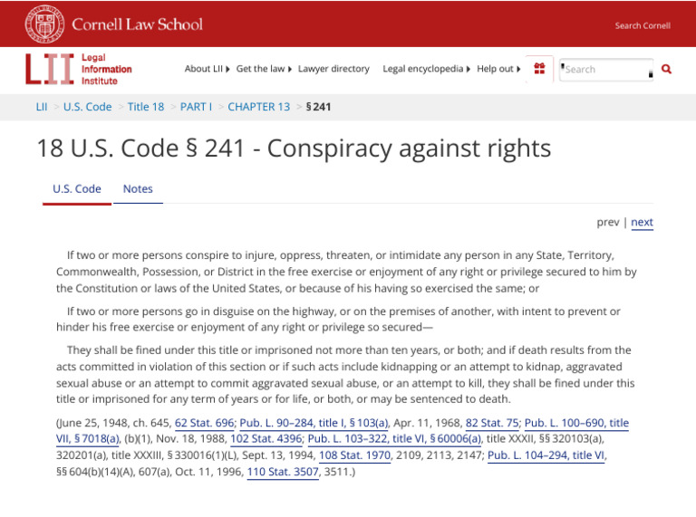 18 U.S. Code 241 - Conspiracy Against Rights | PDF