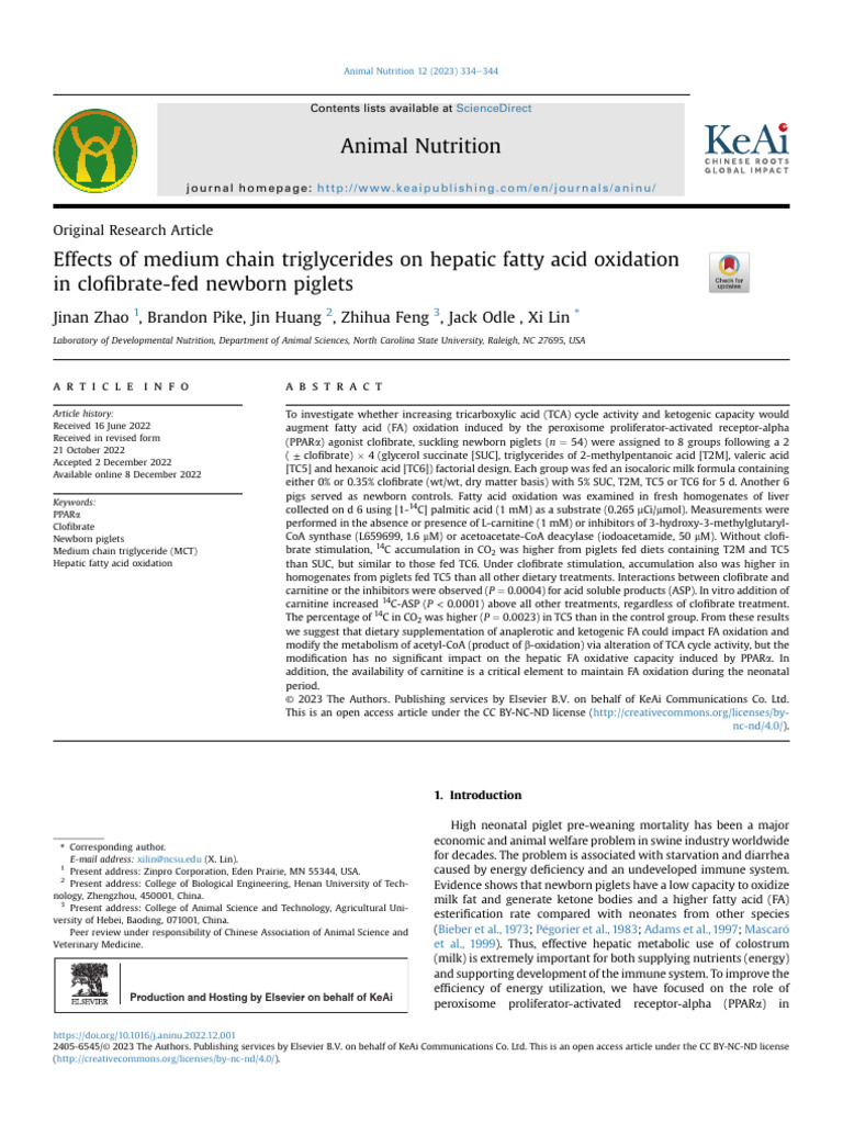 Effects of Medium Chain Triglycerides On Hepatic F | PDF