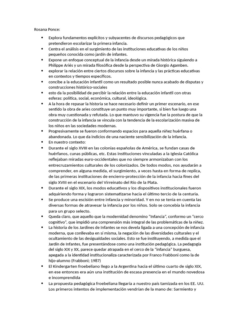 Rosana Ponce Ideas Centrales | PDF