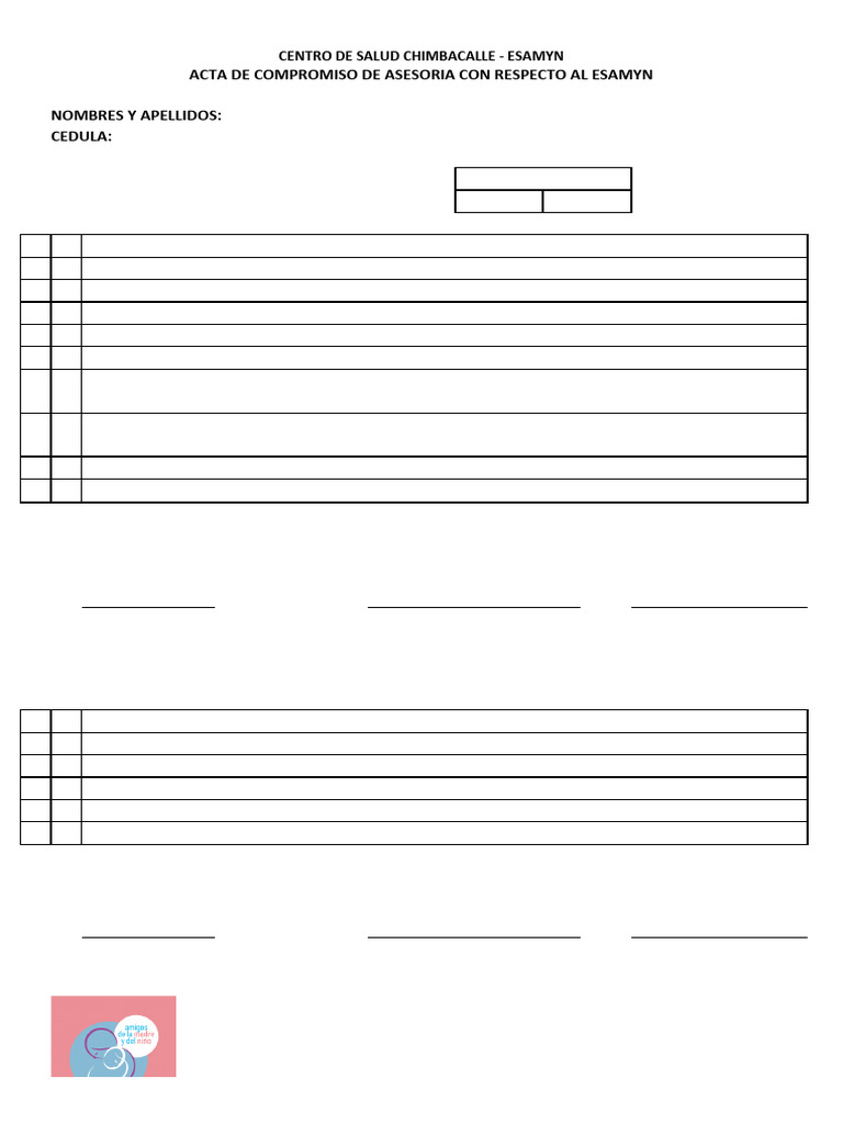 Acta de Compromiso de Asesoria Con Respecto Al Esamyn | PDF