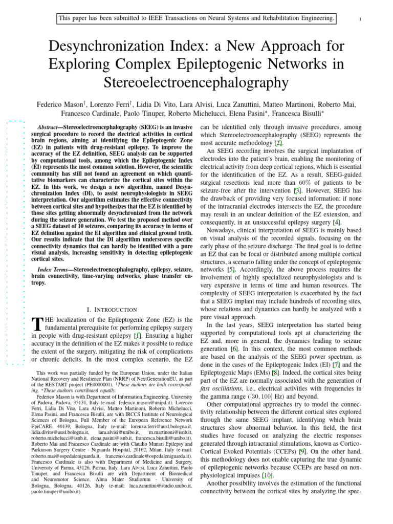 Desynchronization Index: A New Approach For Exploring Complex ...