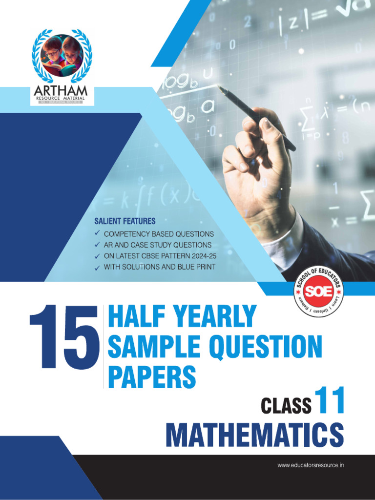 Set of 15 Half Yearly Sample Papers For Class 11 Maths With Solutions | PDF