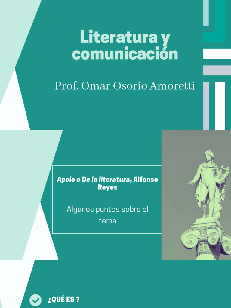 Apolo o de La Literatura de Alfonso Rey | PDF