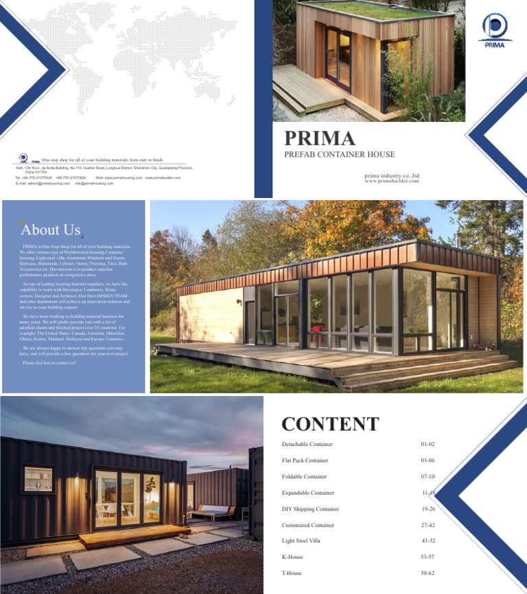 Container House&Prefab House - PRIMA | PDF