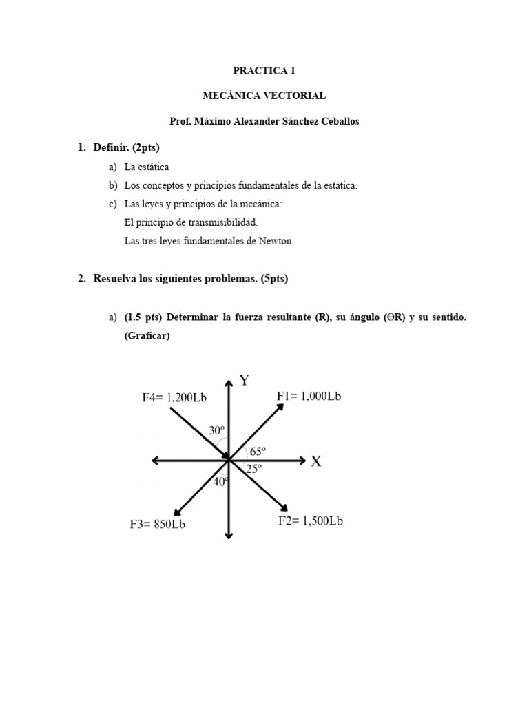 PRACTICA 1 Mecanica Vectorial | PDF