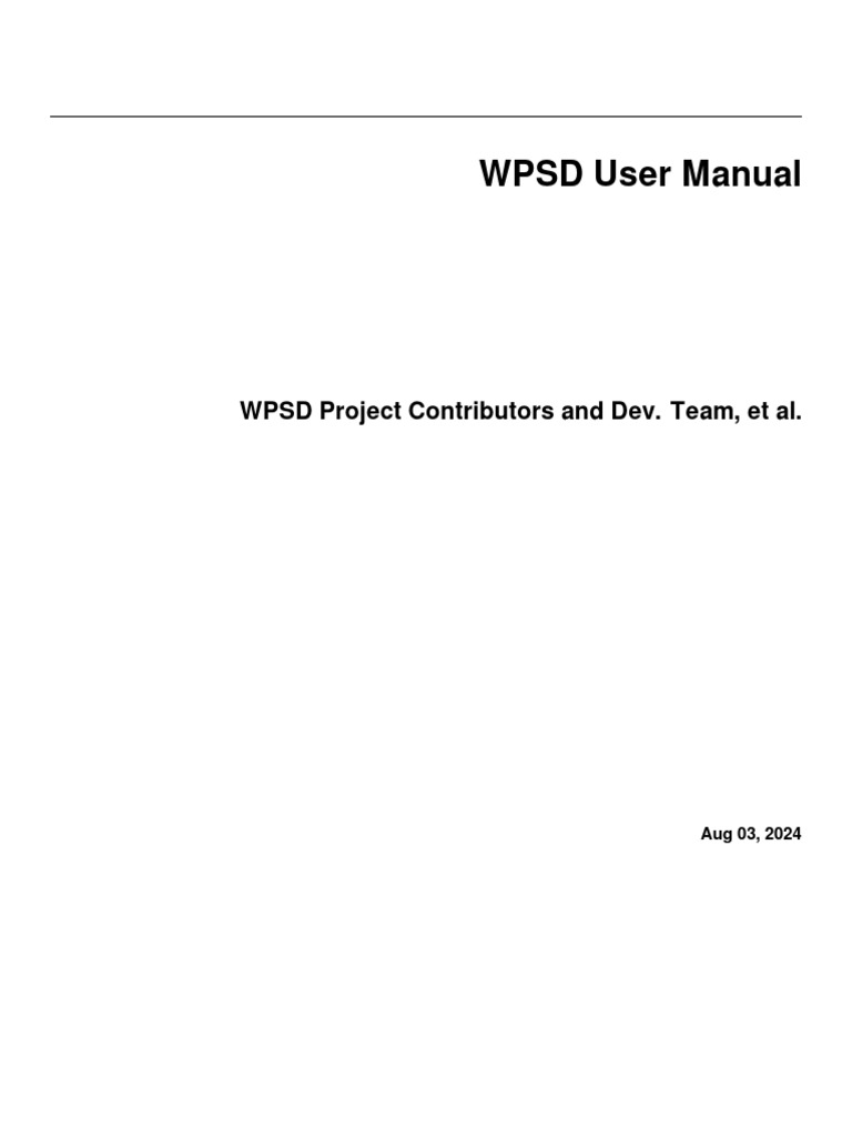 WPSD User Manual | PDF