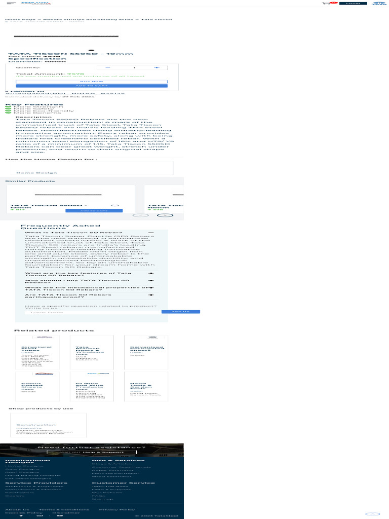 Tata Tiscon 550sd - 10mm | PDF