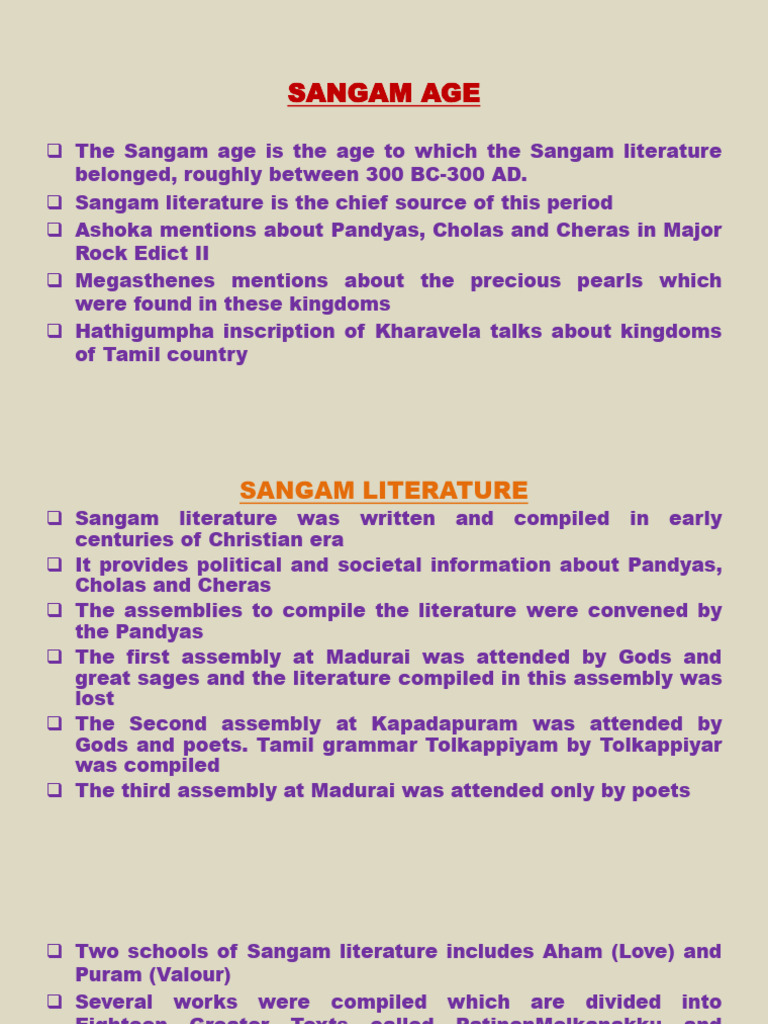 Sangam Age | PDF