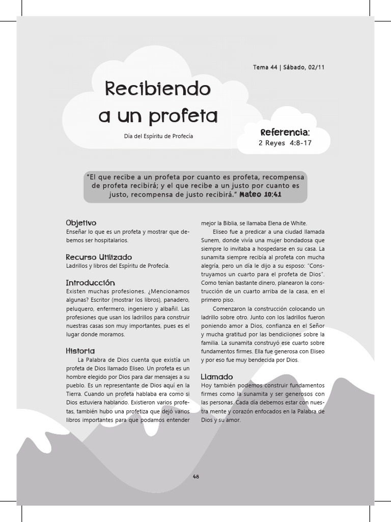44 RecibiendoRecibiendo A Un Profetaa Un Profeta | PDF