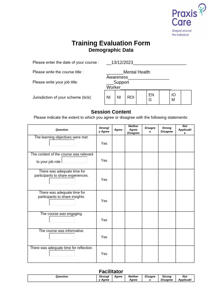 General Evaluation Form | PDF