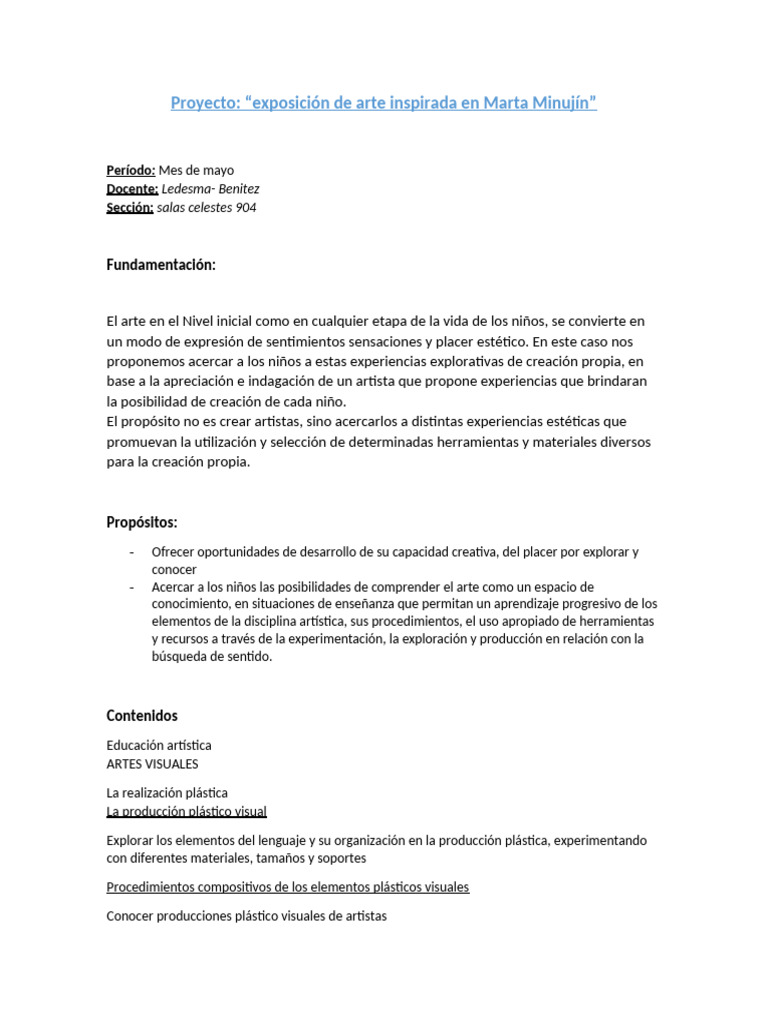 Proyecto Marta Minujín | PDF