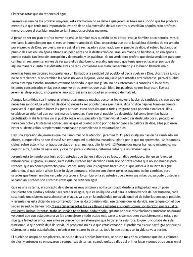 Cisternas Rotas Que No Retienen El Agua | PDF
