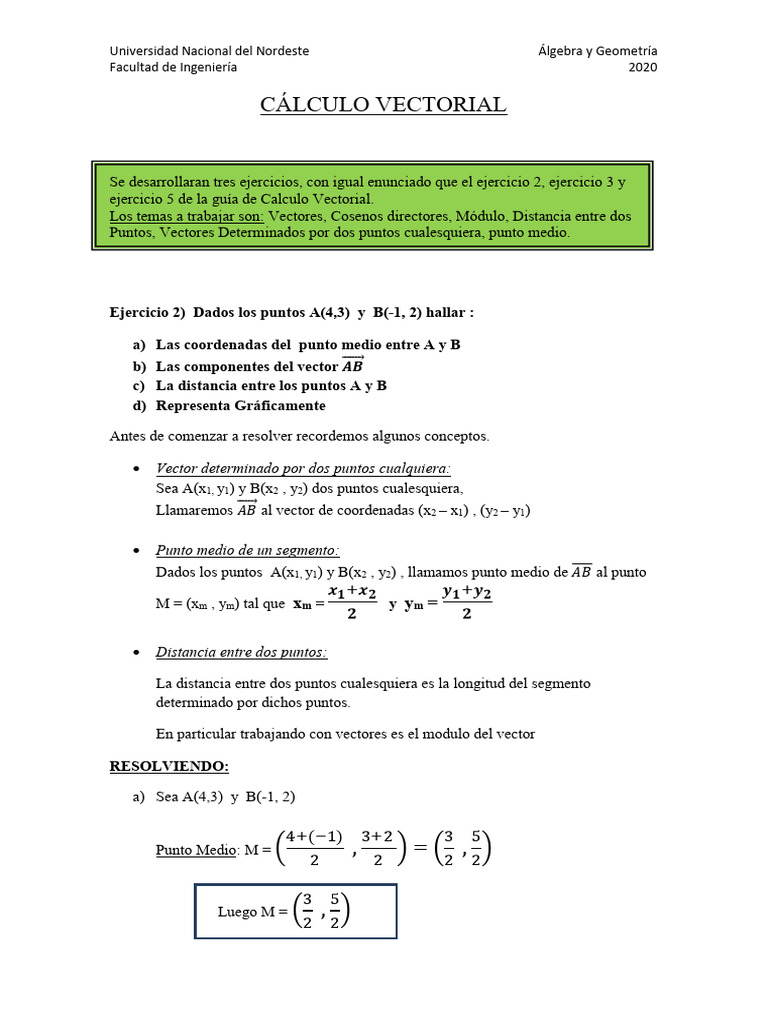 CALCULO VECTORIAL Ejercicios Resueltos | PDF