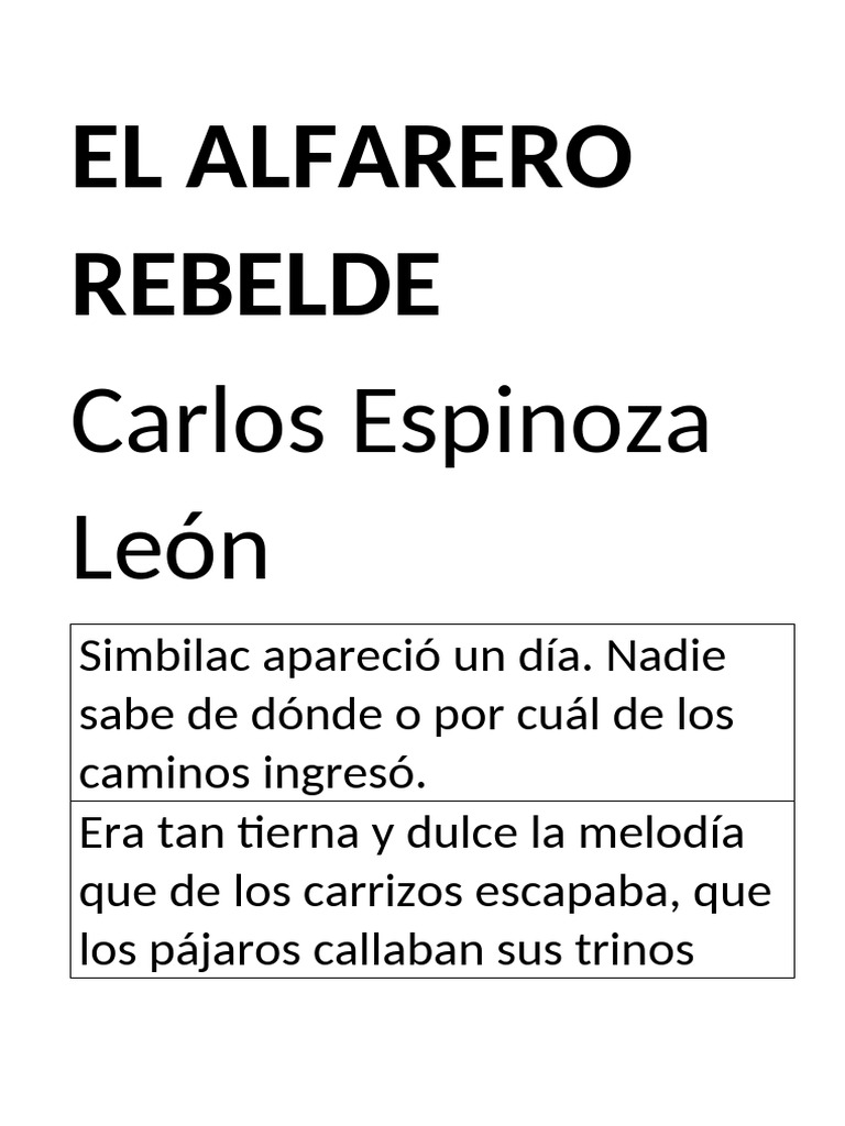 El Alfarero Rebelde | PDF