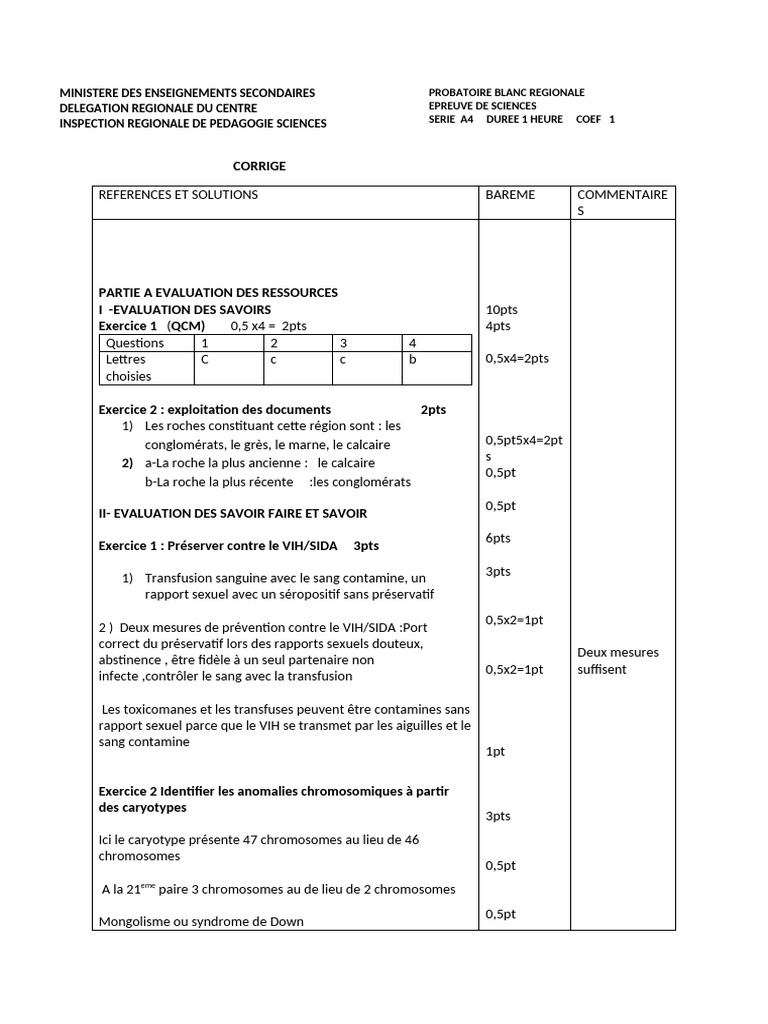 Bepc Corrige Epreuve Zero | PDF