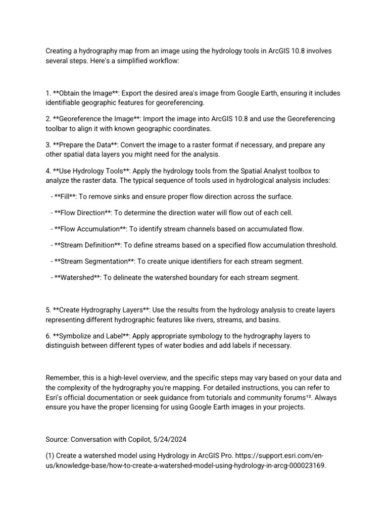 Creating Hydrography by Arcgis | PDF | Software | Geographic Data And Information