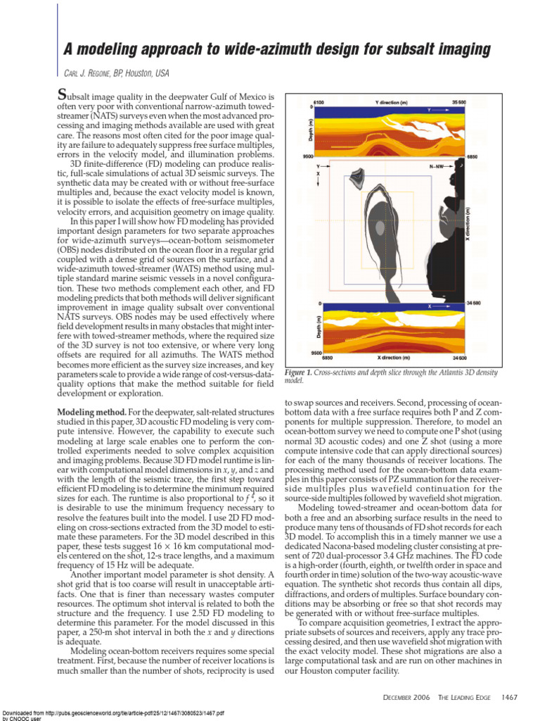 A Modeling Approach To Wide-Azimuth Design For Subsalt Imaging | PDF