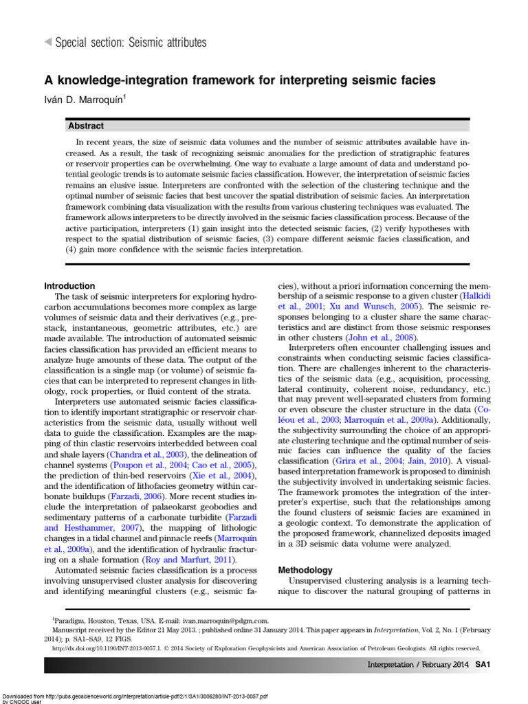 A Knowledge-Integration Framework For Interpreting Seismic Facies | PDF