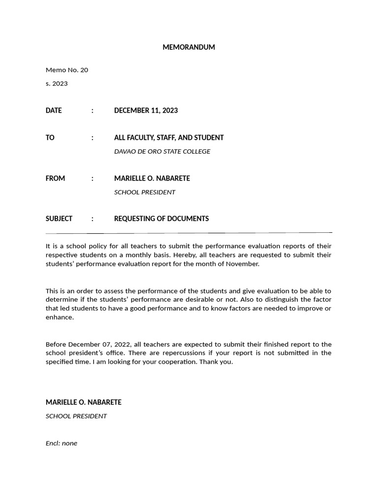 MEMORANDUM | PDF