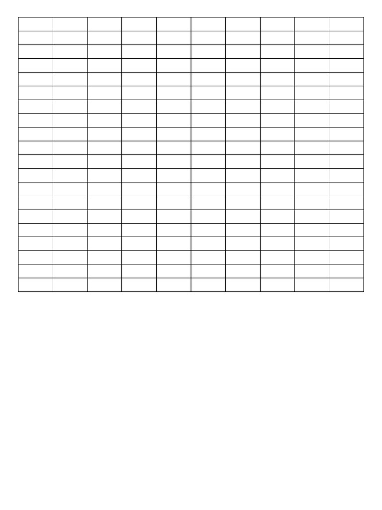 Tabela Numerada 1 200 Single Page | PDF Tabela Numerada 1 200 Single Page | PDF