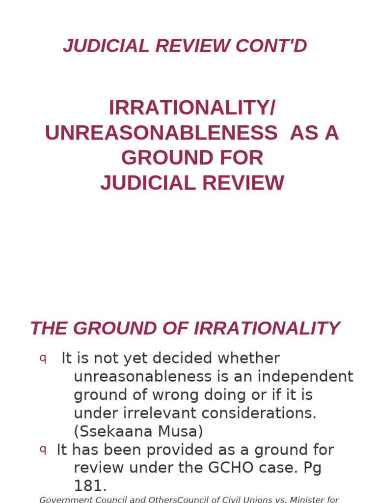 Judicial Review-Irrationality As A Ground For Judicial Review | PDF