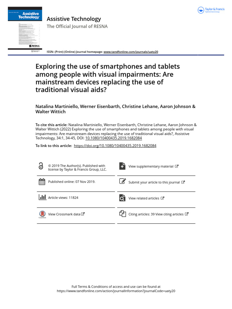 Exploring The Use of Smartphones and Tablets Among People With Visual ...