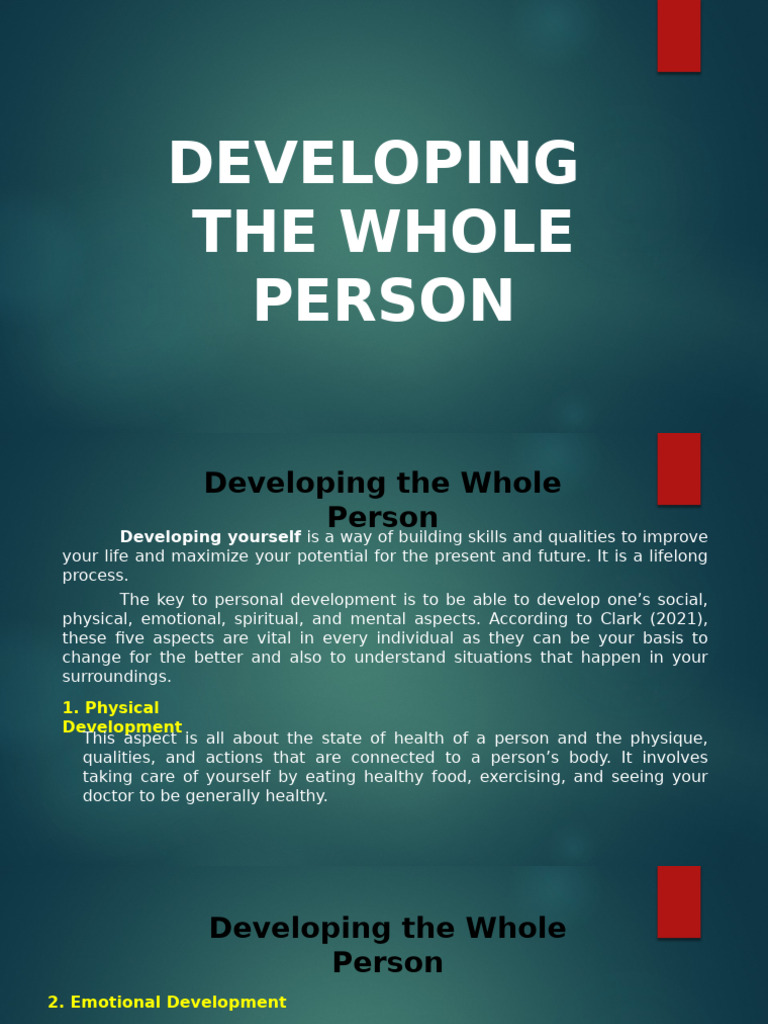 PERDEV - WEEK 3 - Developing The Whole Person | PDF | Thought | Self-Improvement