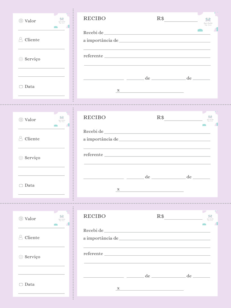 Bloco Talão de Recibo de Pagamento Documento A4 Cinza | PDF
