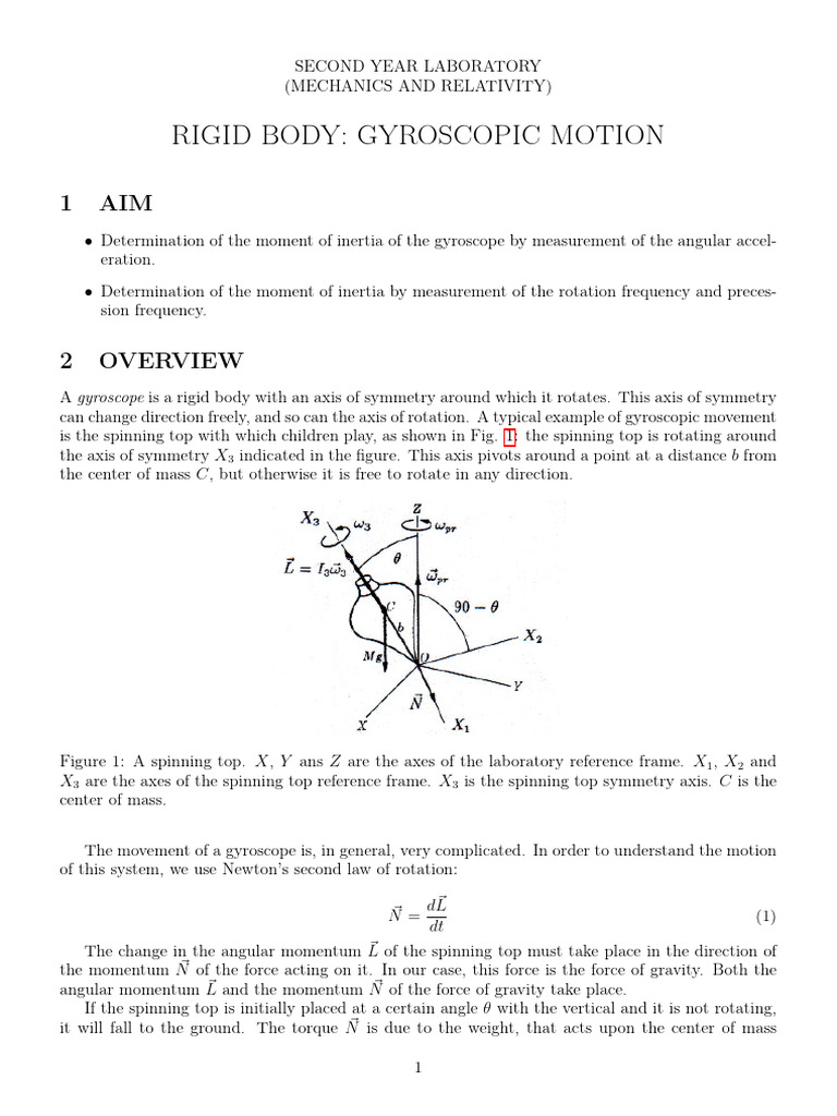 Gyroscopic Motion | PDF Gyroscopic Motion | PDF