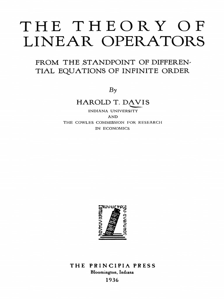 The Theory Of Linear Operators Pdf
