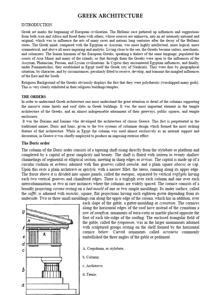 Greek Architecture Notes | PDF