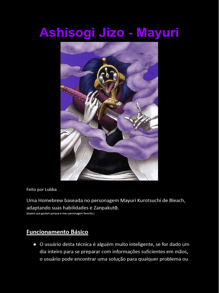 Konjiki Ashisogi Jizo - Mayuri Kurotsuchi | PDF