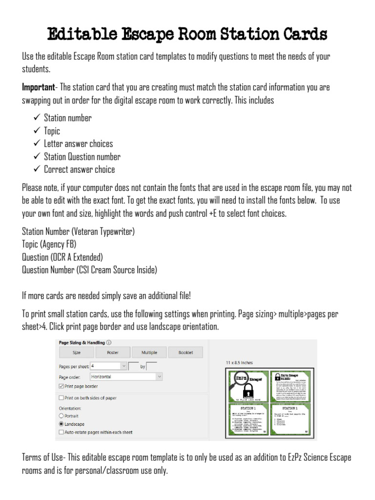 Station 2 Cards | PDF