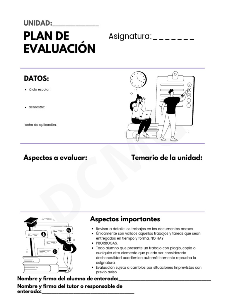 Plan de Evaluacion | PDF