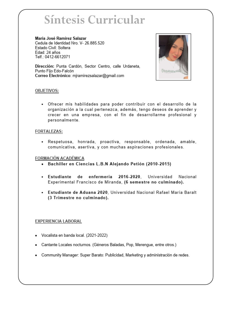 María José Ramírez Resume | PDF | Social Science