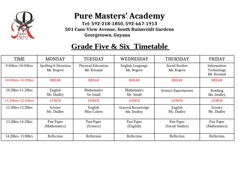 Grade Five (5) & Grade Six (6) 2024-2025 | PDF