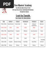 Grade Four (4) Timetable 2024-2025 | PDF