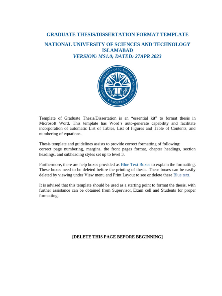 Thesis Template MS 1 | PDF