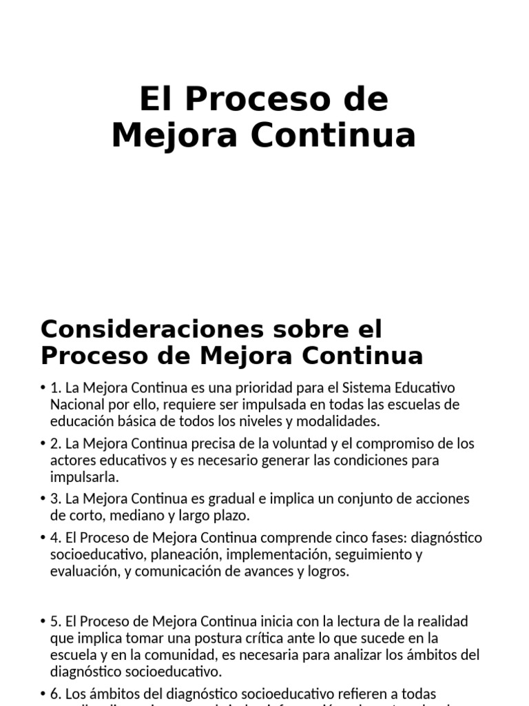 El Proceso de Mejora Continua | PDF | Evaluación | Negocios