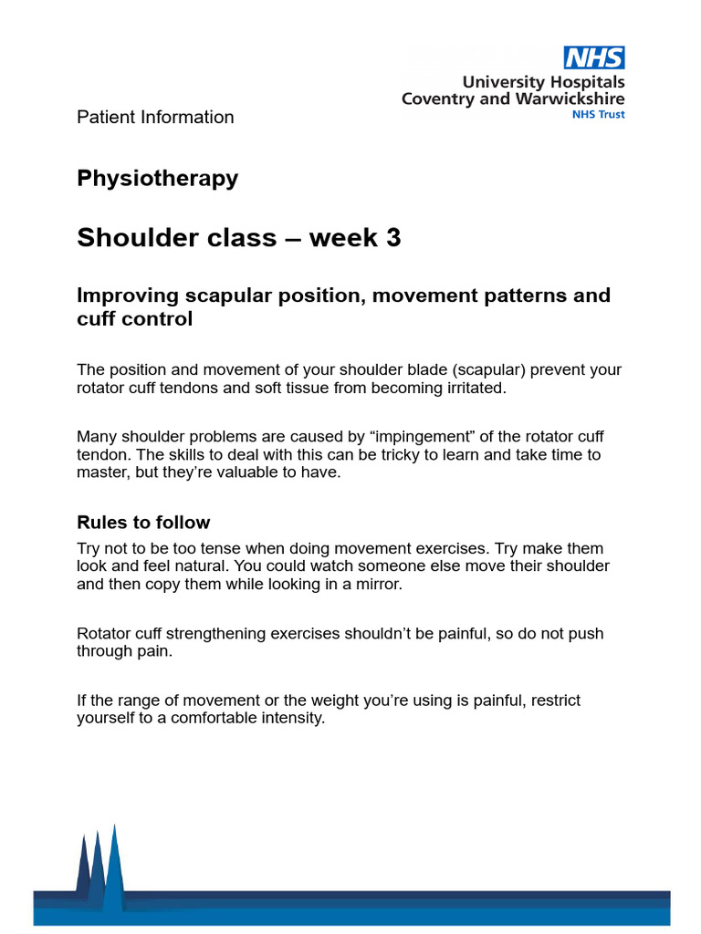 Shoulder Class - Week 3 | PDF