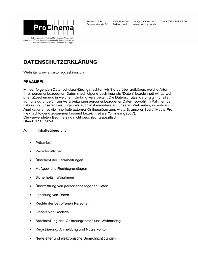 DSG Allianz Tag Des Kinos Dse de 31082023 1448 de Id | PDF