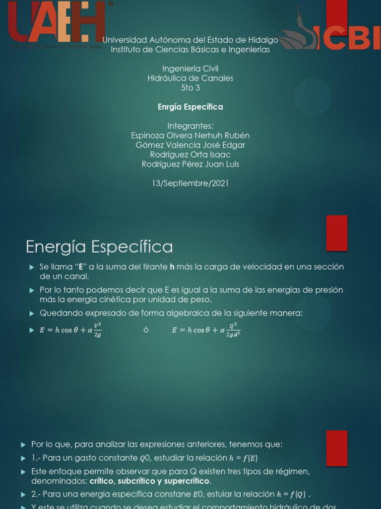 Energia Especifica | PDF | Asíntota | Cantidades fisicas
