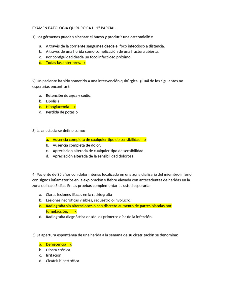 Examen Pato I 1ß Parcial | PDF