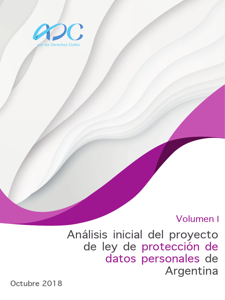 044 Analisis Inicial Del Proyecto de Ley de Proteccion de Datos Personales Vol 1 | PDF ...