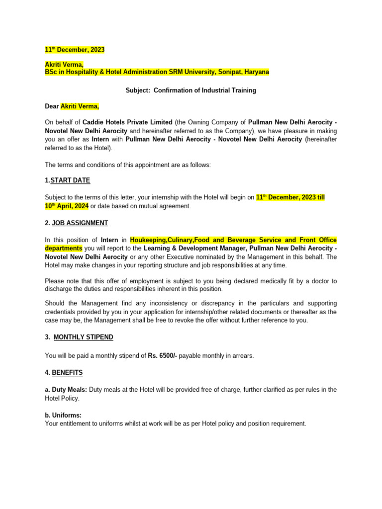 Akriti Verma - Pullman Aerocity | PDF Akriti Verma - Pullman Aerocity | PDF