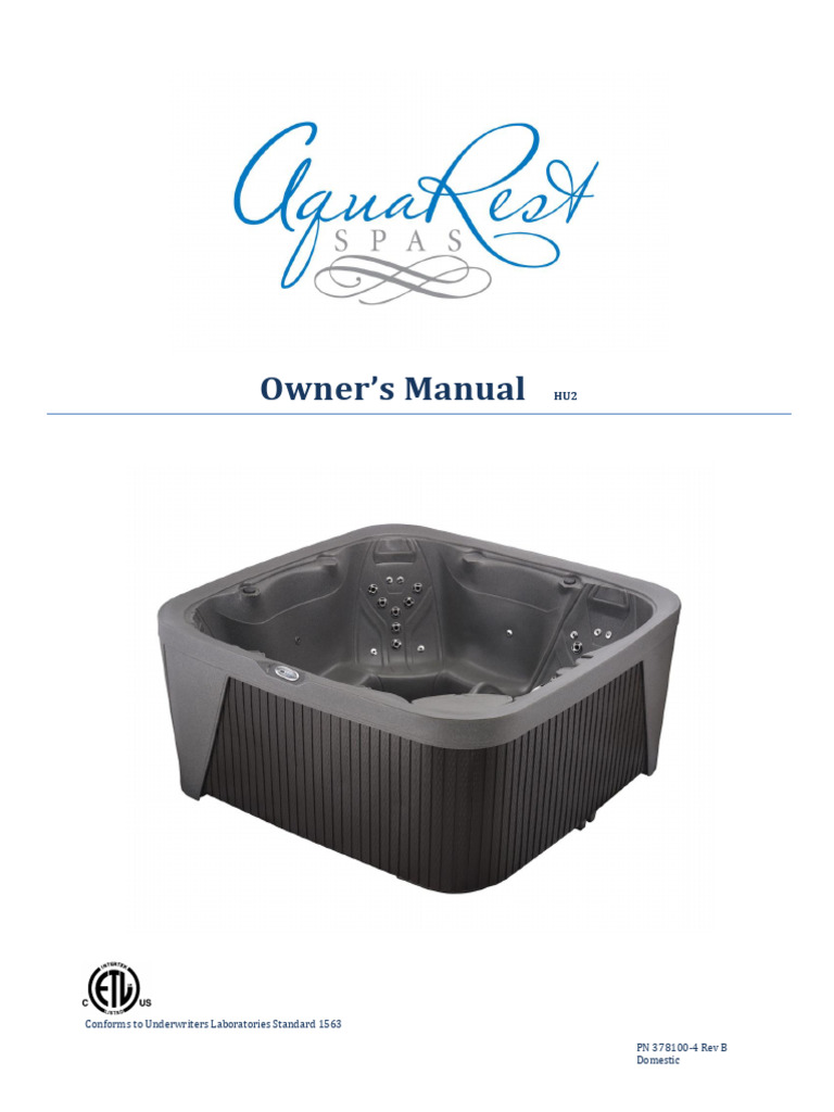Aqua Rest 4500 Hot Tub Manual | PDF